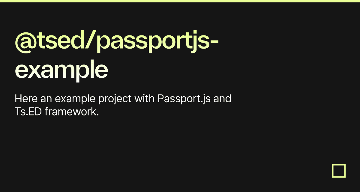 @tsed/passportjs-example - Codesandbox