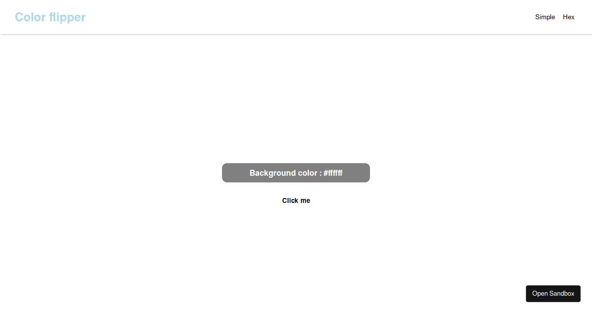 Color Flipper js challenge 1 - Codesandbox