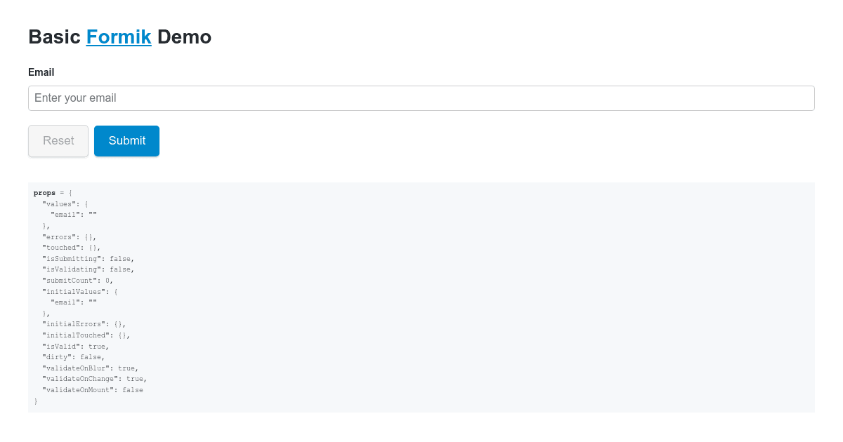 Formik Starter - Codesandbox