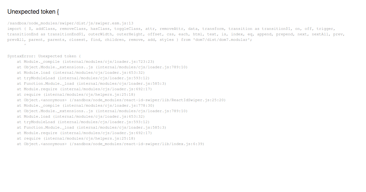 React Id Swiper Test Codesandbox