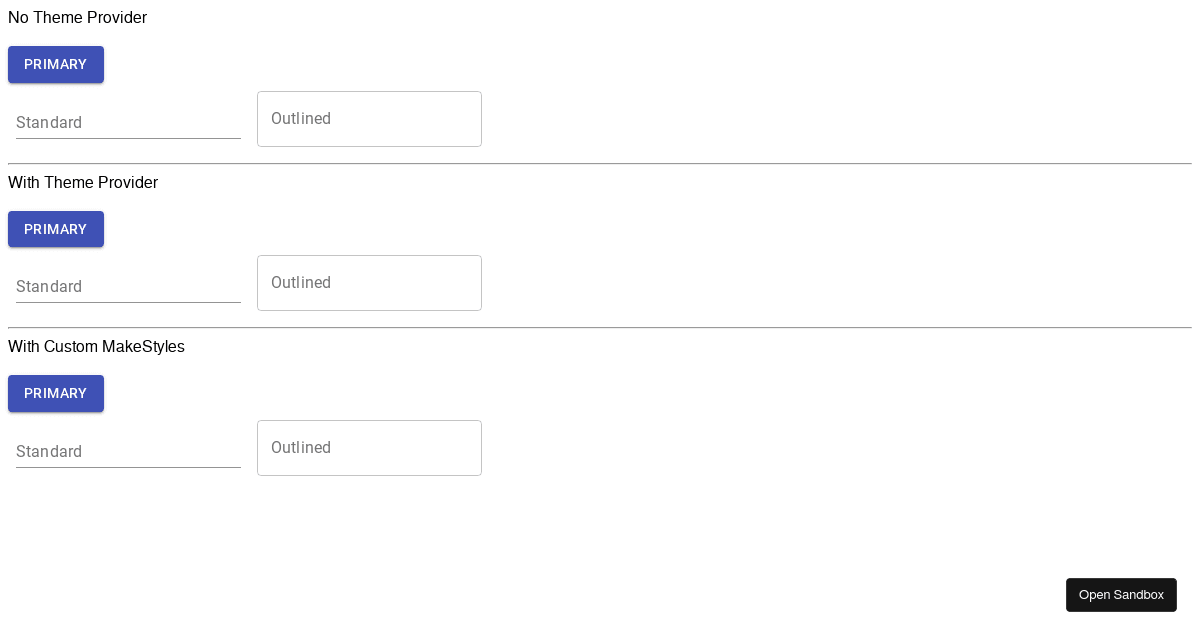 Material demo - Codesandbox