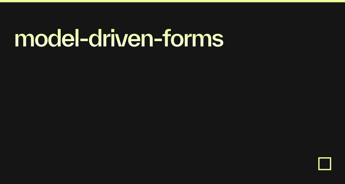 Model Driven Forms Codesandbox