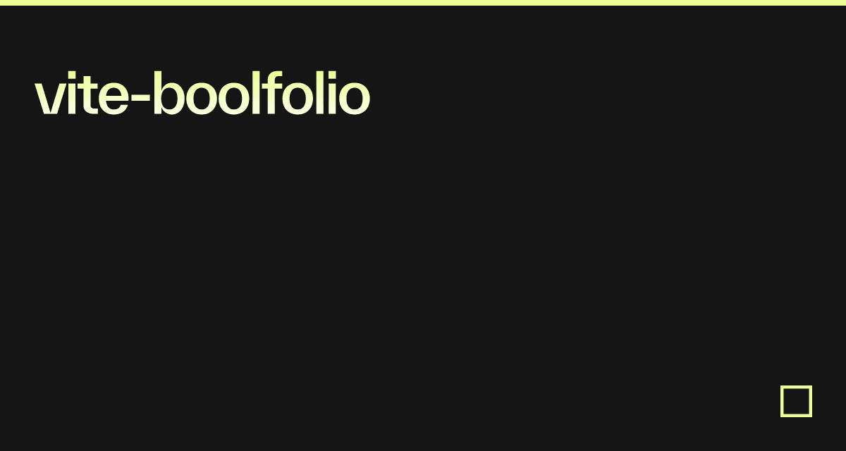vite-boolfolio - Codesandbox