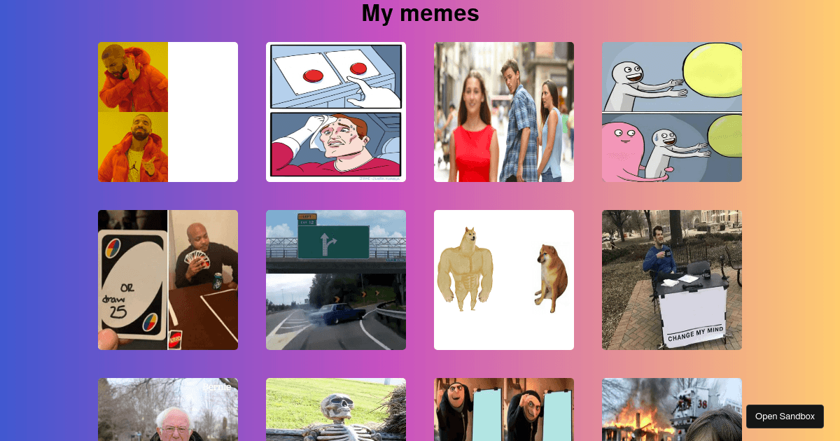 my memes - Codesandbox