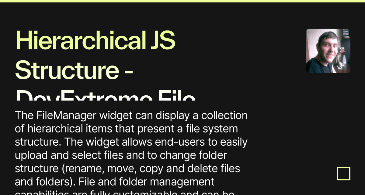 Hierarchical JS Structure - DevExtreme File Manager - Codesandbox
