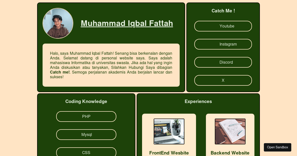week1assignment-Muhammad Iqbal Fattah - Codesandbox