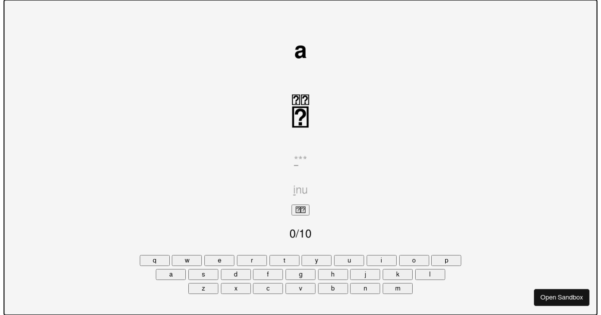 Typing Test Codesandbox