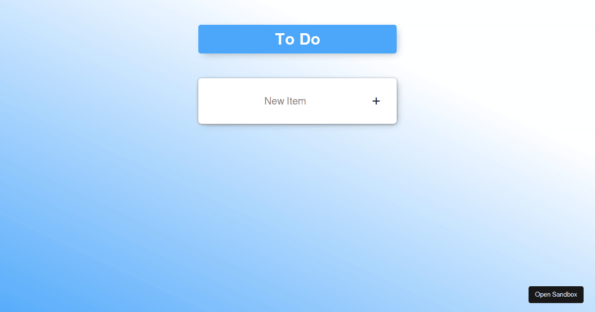 To Do List - Codesandbox