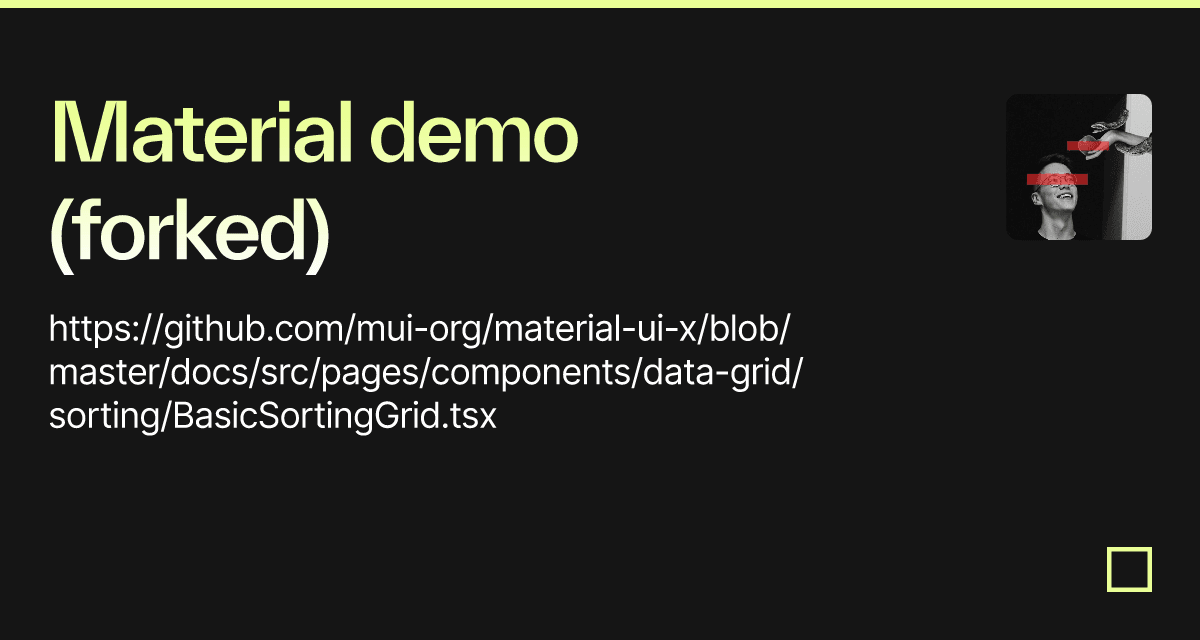 Material demo (forked) - Codesandbox