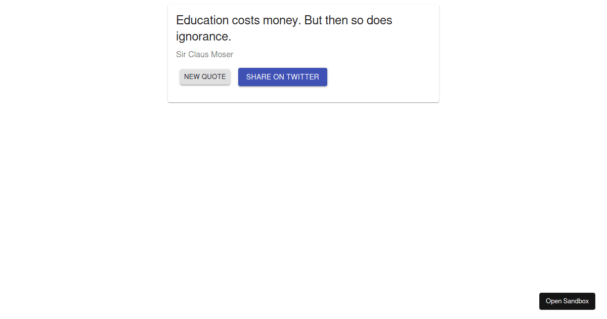 FCC : Random Quote Machine - Codesandbox FCC : Random Quote Machine - Codesandbox