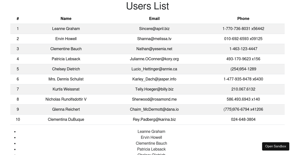 API call react class room demo bootstrap - Codesandbox