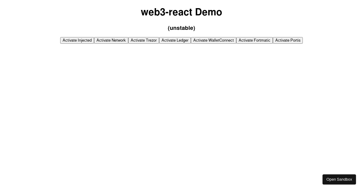 web3-react-unstable - Codesandbox