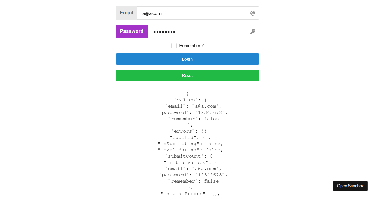 formik-semantic-ui-login-form - Codesandbox