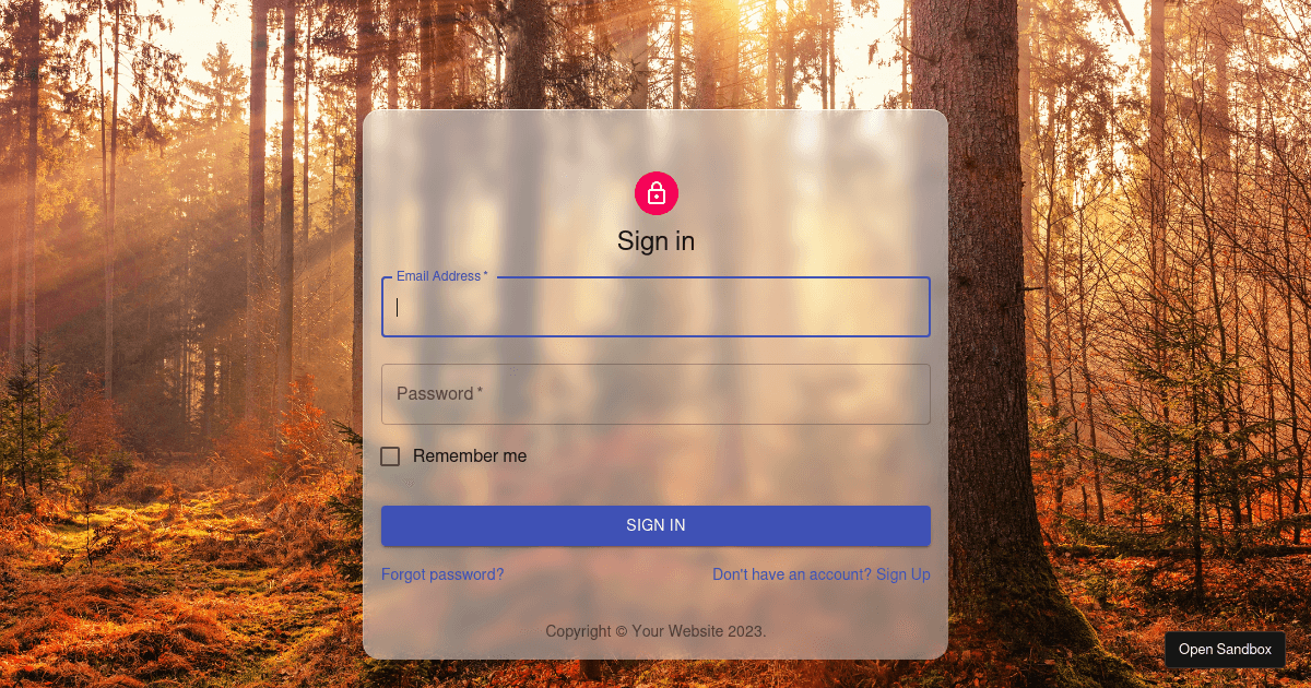glassmorphism - Codesandbox