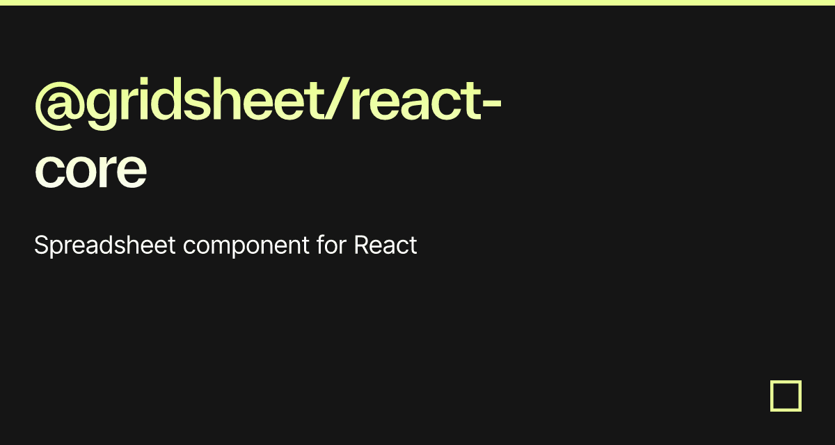 @gridsheet/react-core - Codesandbox
