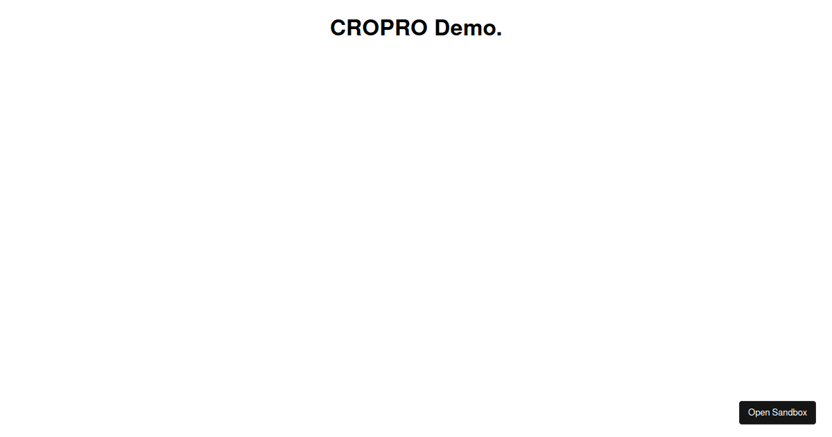 CROPRO with React - Codesandbox