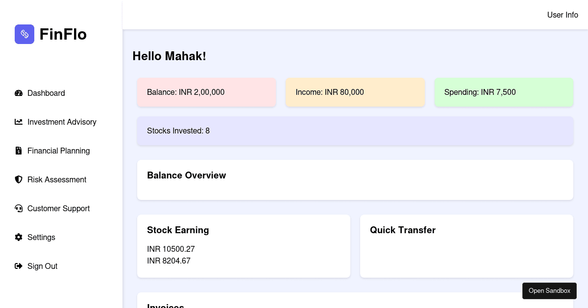 finflo-dashboard - Codesandbox