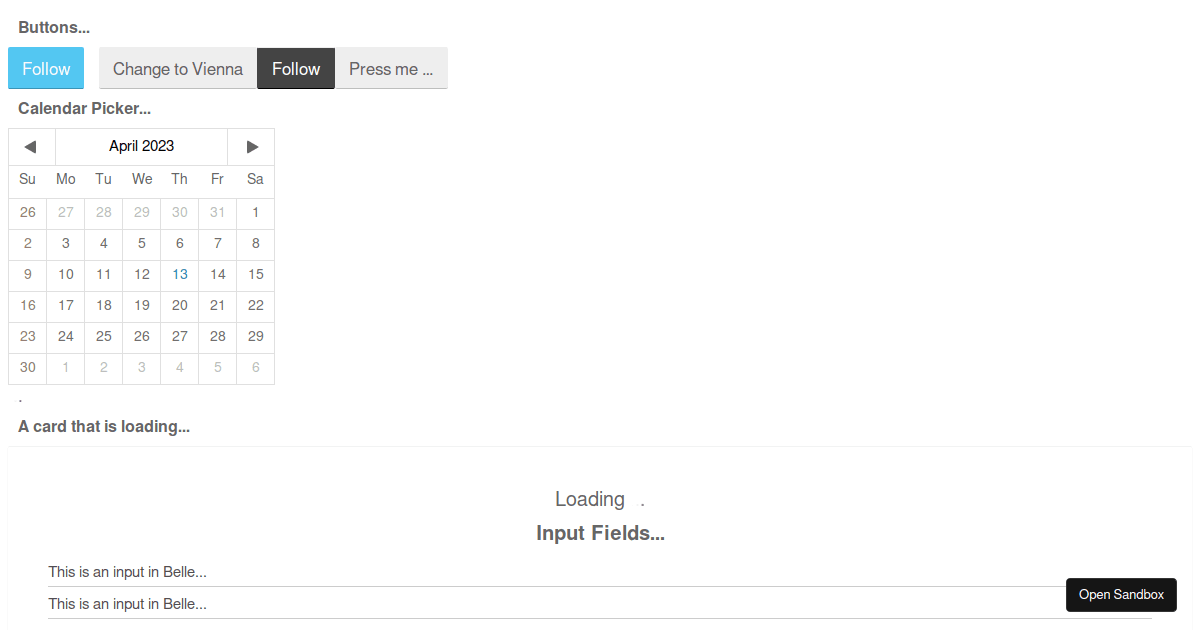 Belle Component Examples - Codesandbox