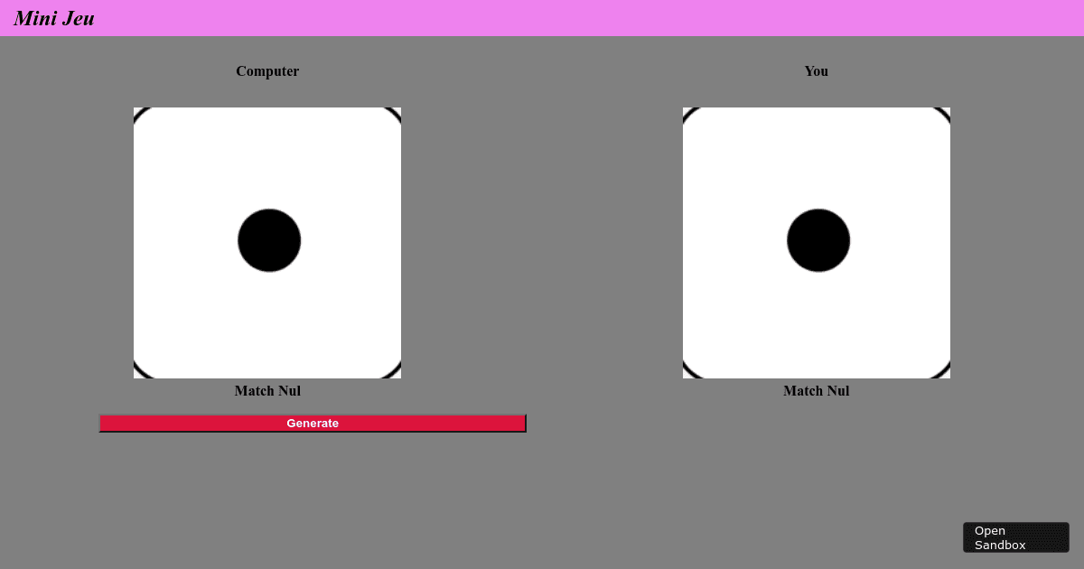 Mini Game - Codesandbox