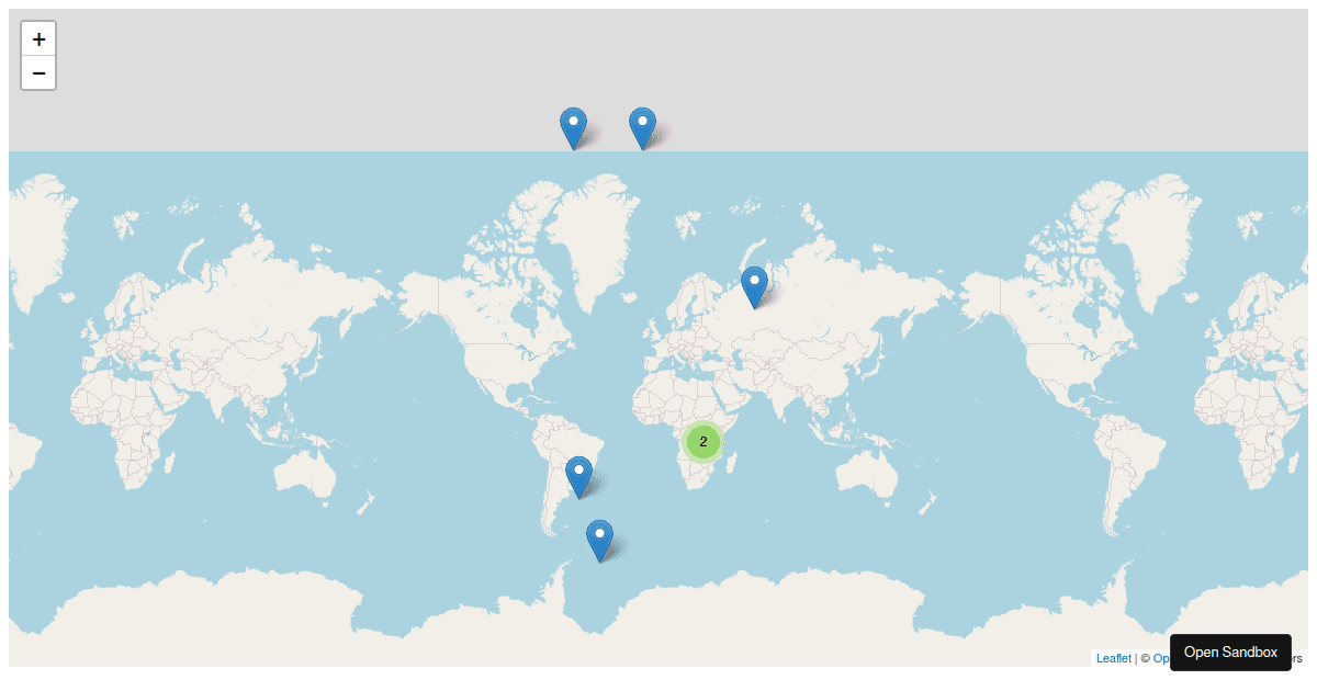 React Leaflet Driftmarker Markercluster Forked Codesandbox