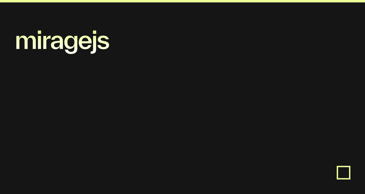 miragejs - Codesandbox