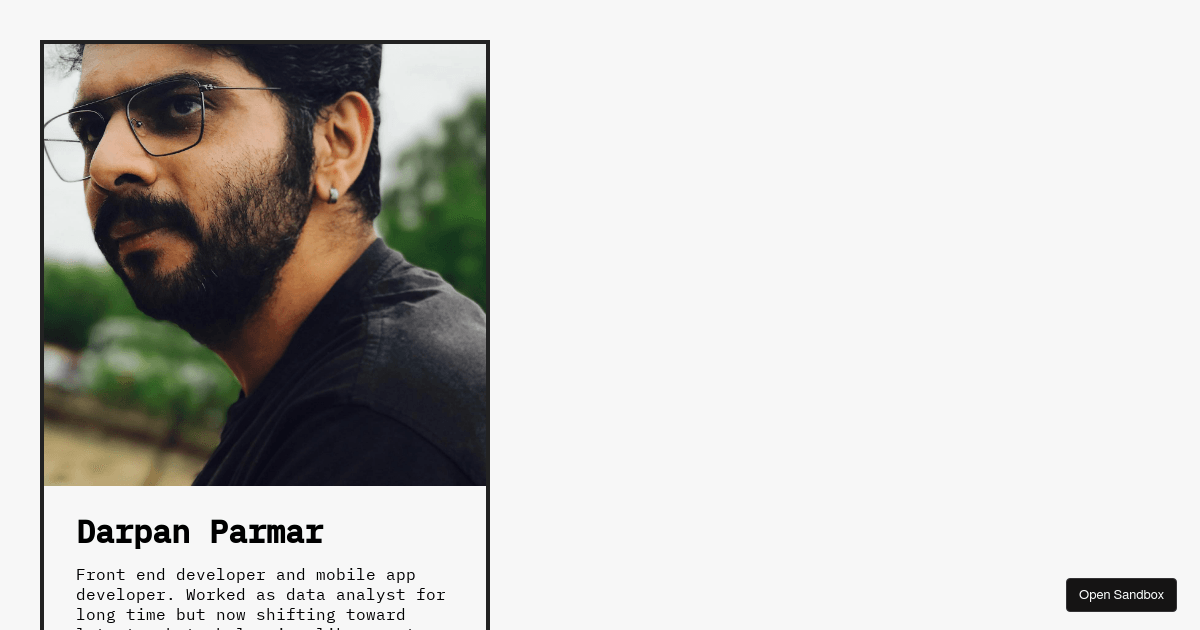 React Challenge Dev Profile Starter Codesandbox