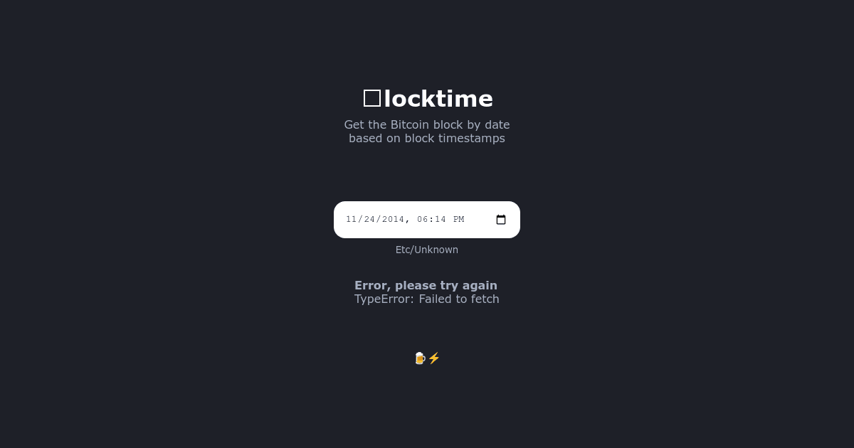Blocktime – Bitcoin block by date - Codesandbox