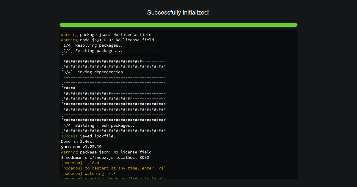 node js (forked) - Codesandbox
