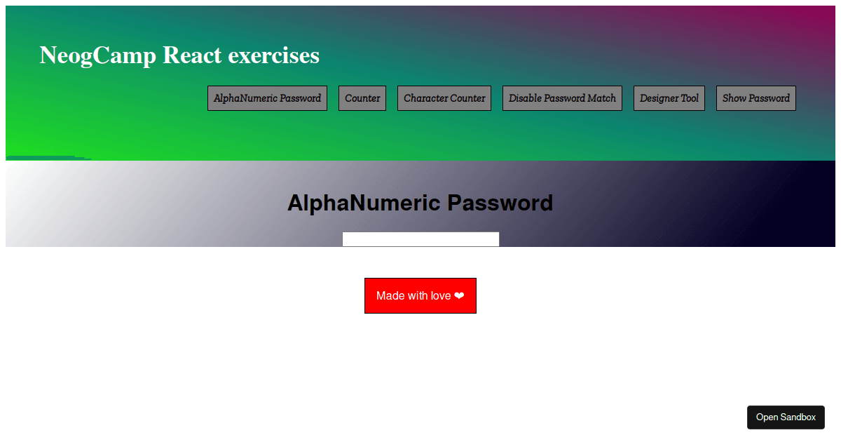react-exercise - Codesandbox react-exercise - Codesandbox