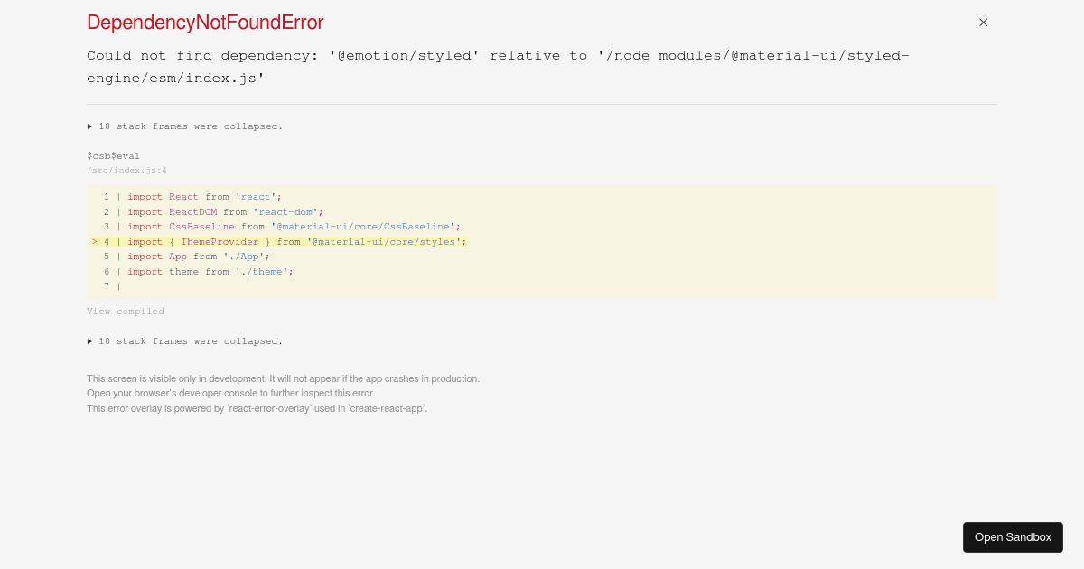 Mui Orgmaterial Ui Create React App Codesandbox