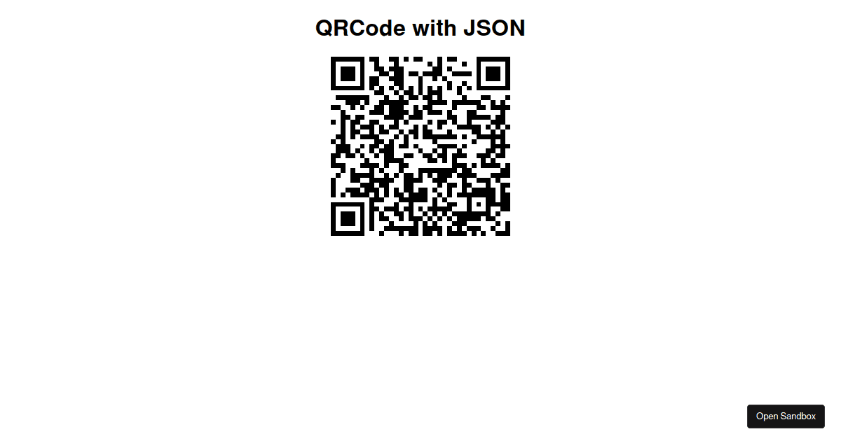 Generate Qrcode With Json Data Codesandbox