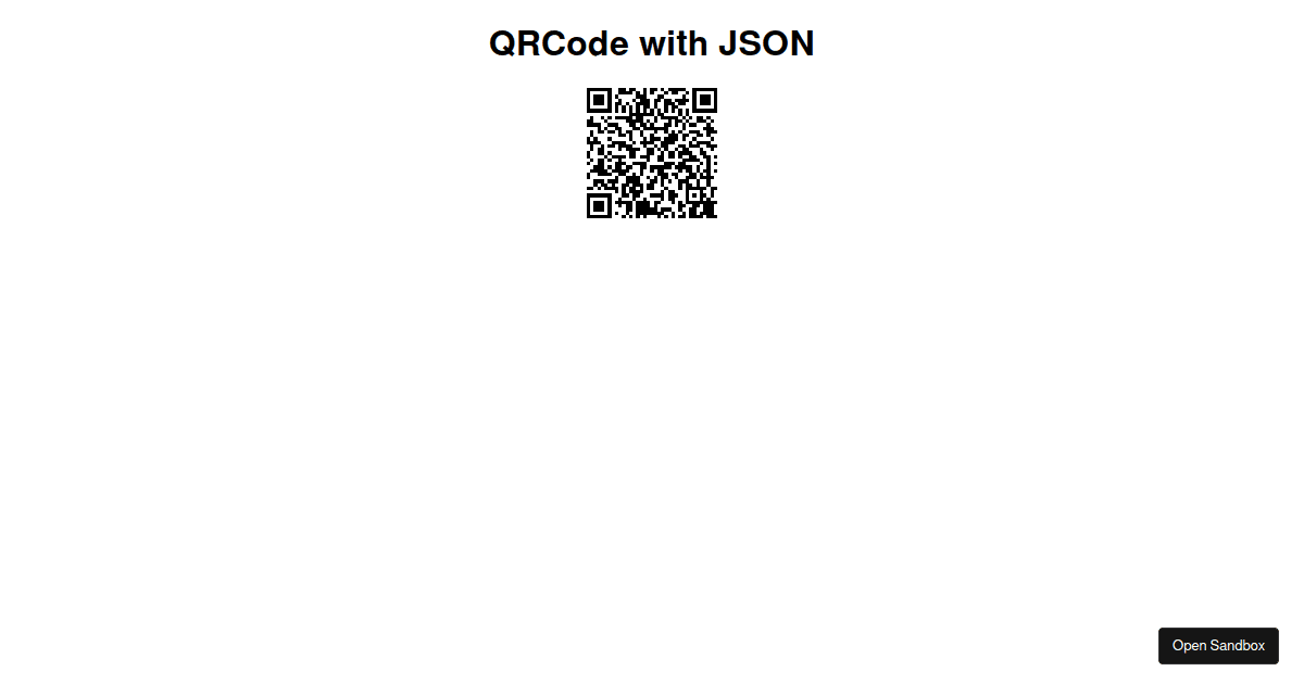 Generate Qrcode With Json Data Codesandbox