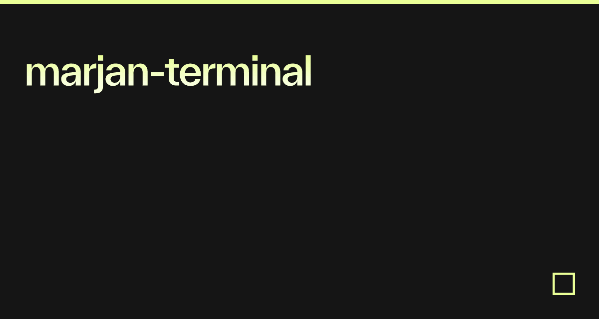 marjan-terminal - Codesandbox