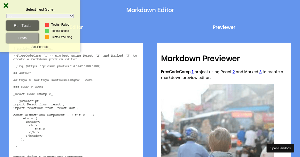markdown-generator - Codesandbox