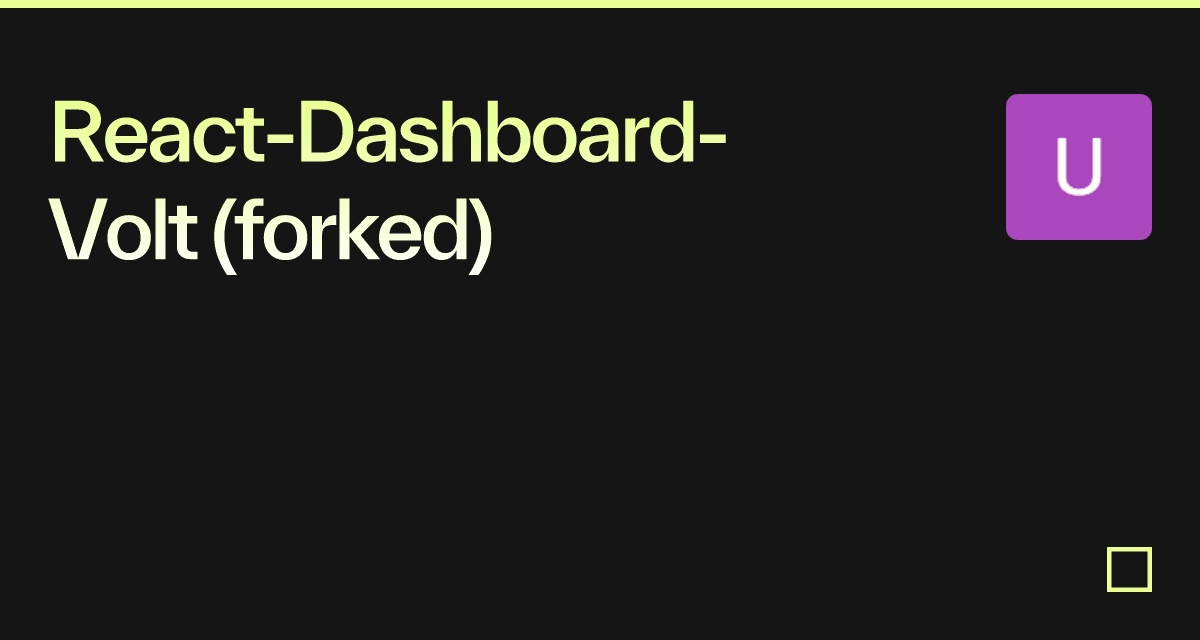 React-Dashboard-Volt (forked) - Codesandbox