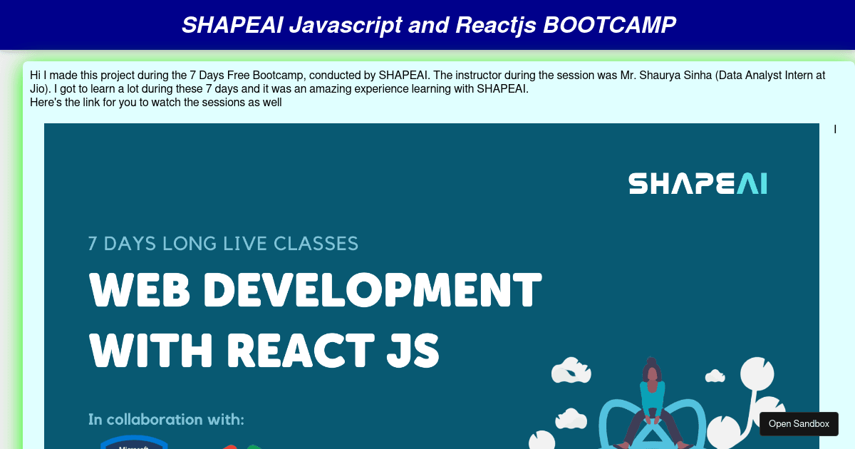 Web Dev With Reactjs Readme Codesandbox 2465