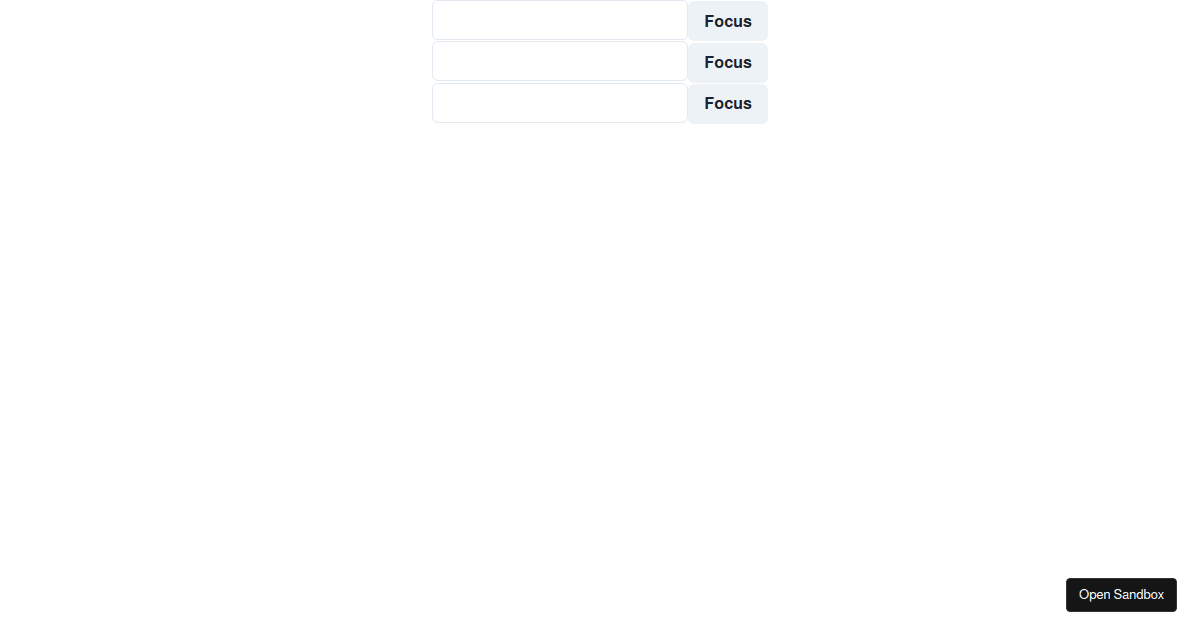 Focus Input React Codesandbox