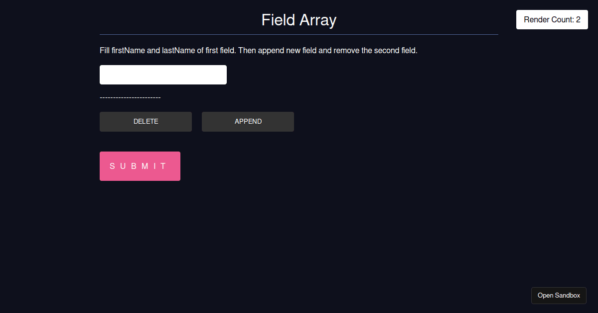 React Hook Form - useFieldArray Template - Codesandbox