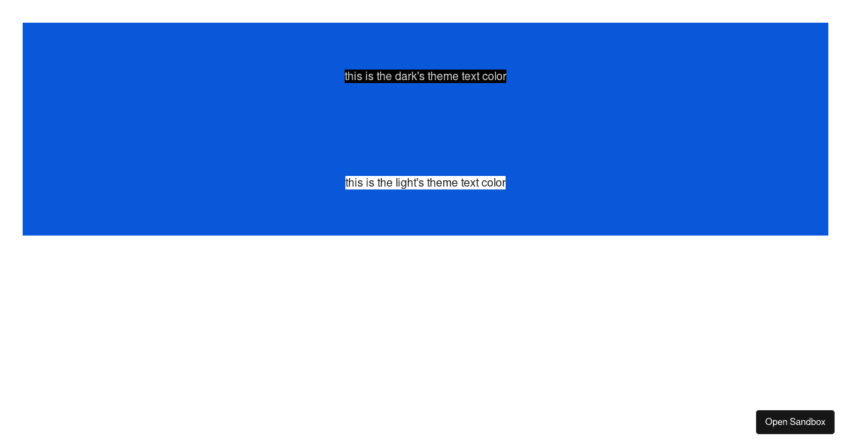 dark/light colors without switch theme - Codesandbox