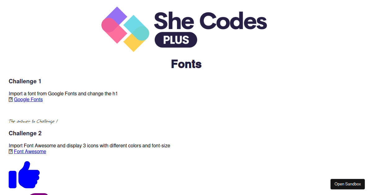 fonts-challenge - Codesandbox