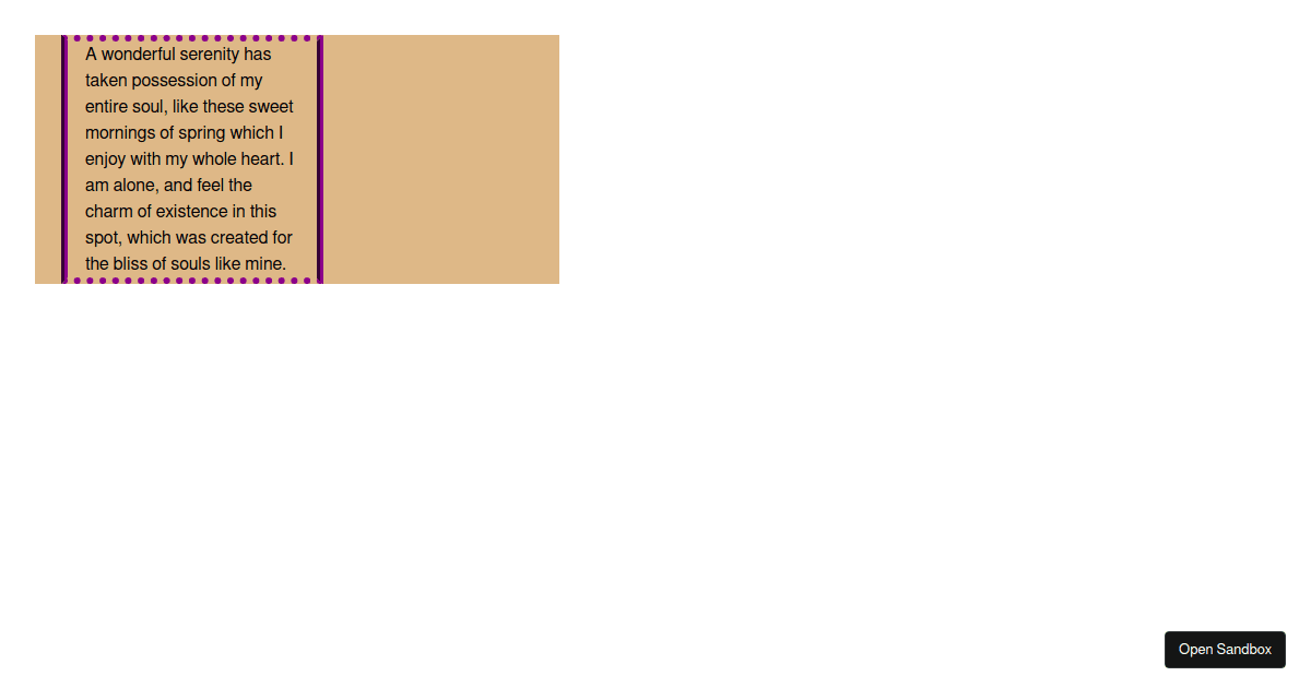 border styles - Codesandbox