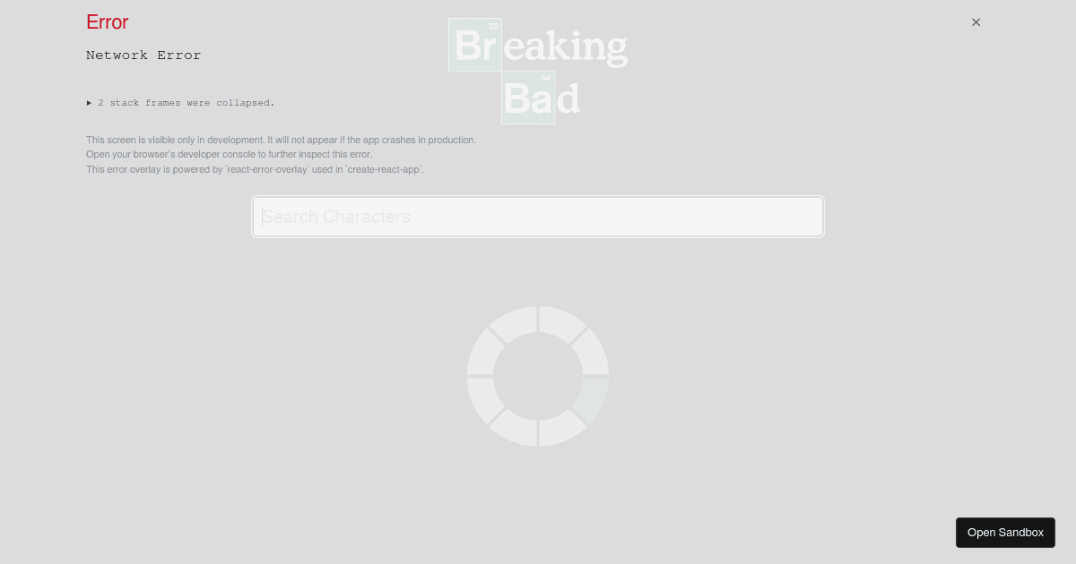 Breaking Bad App Codesandbox