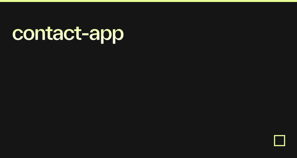 contact-app - Codesandbox