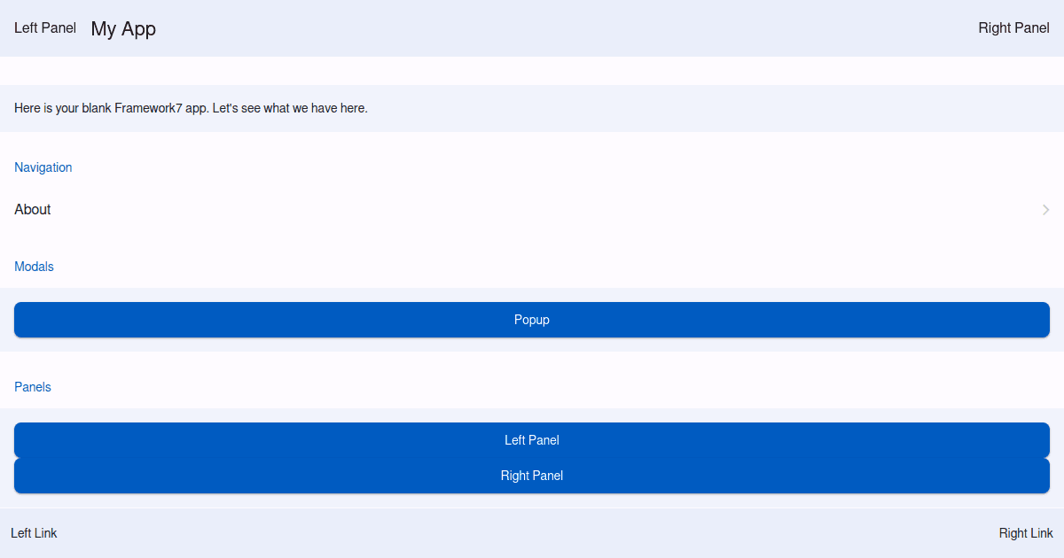 framework7-core - Codesandbox