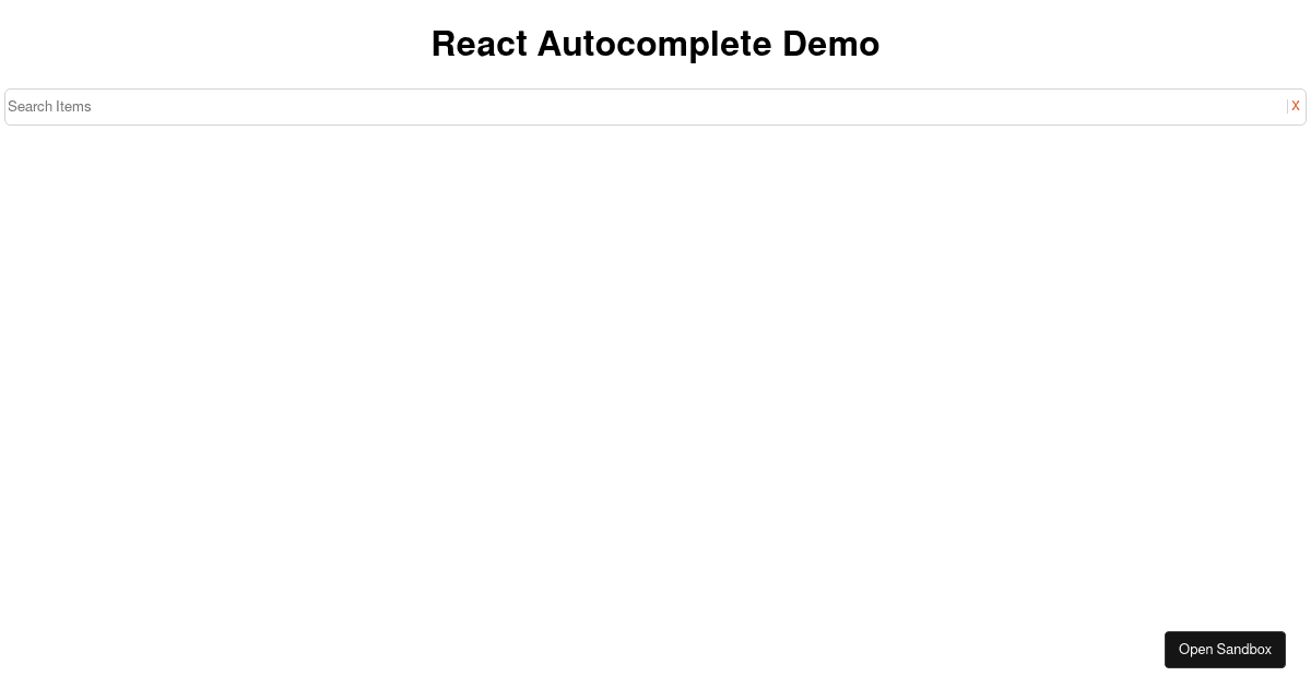 react-autocomplete - Codesandbox