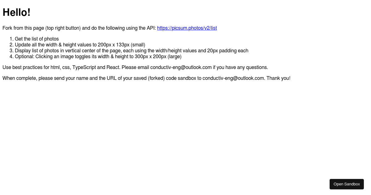 FrontEnd-Exercise (forked) - Codesandbox