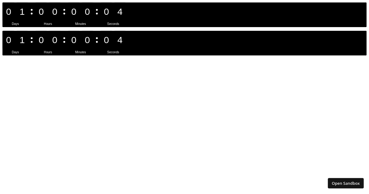 react-flip-clock-countdown Example (forked) - Codesandbox