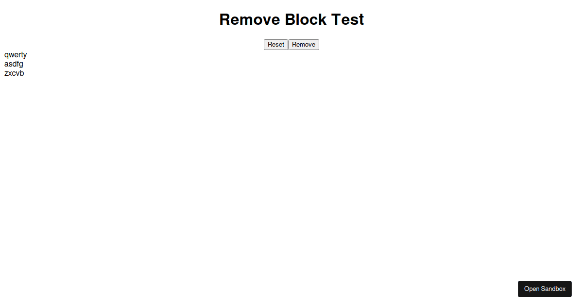 Draftjs Remove Block Codesandbox