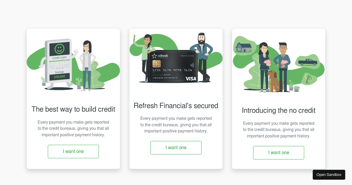 refresh test card - Codesandbox