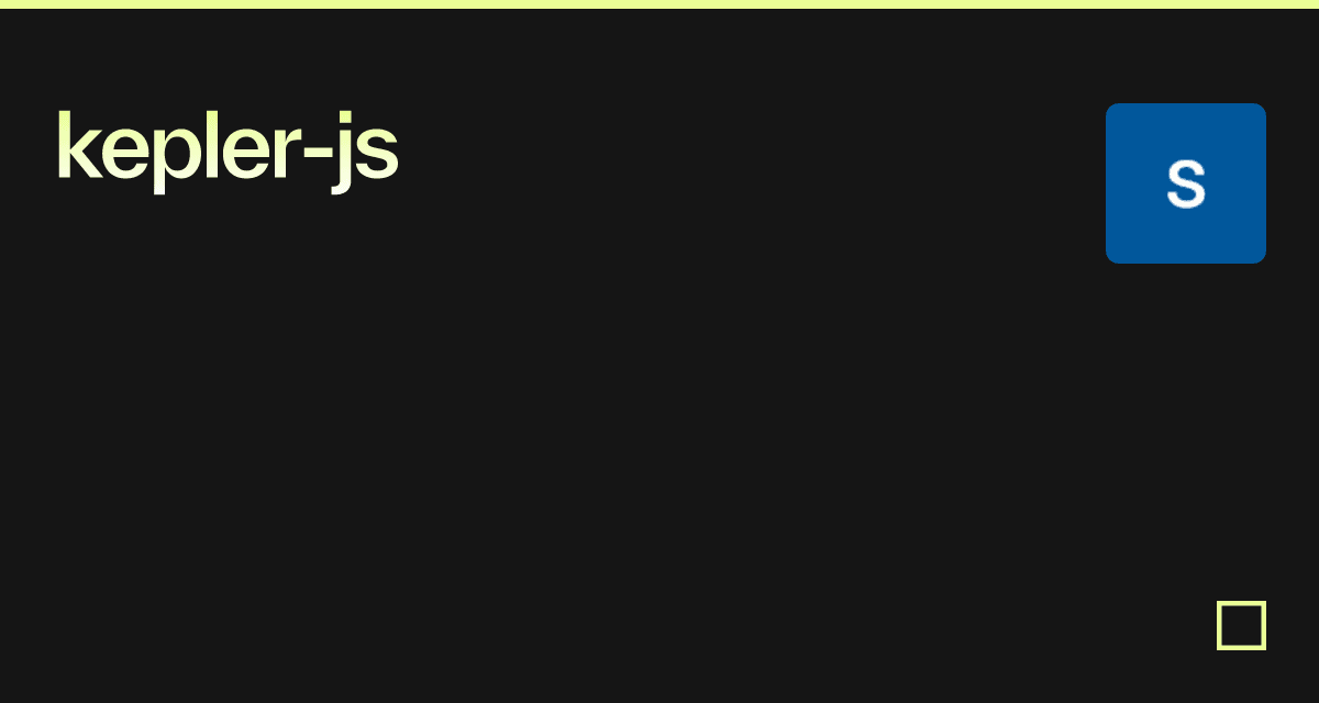 kepler-js - Codesandbox